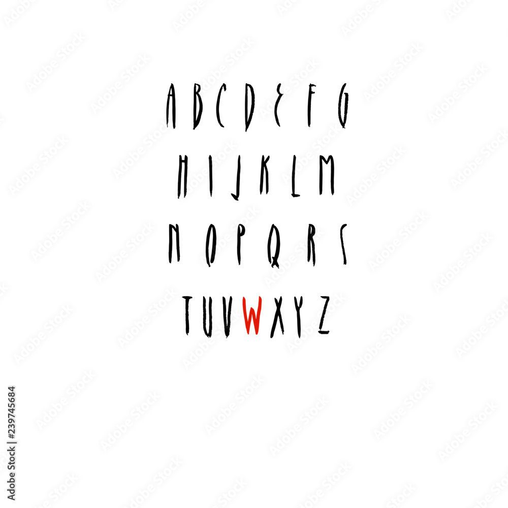 Hand drawn decorative font. Modern letters, display font. Alphabet ...