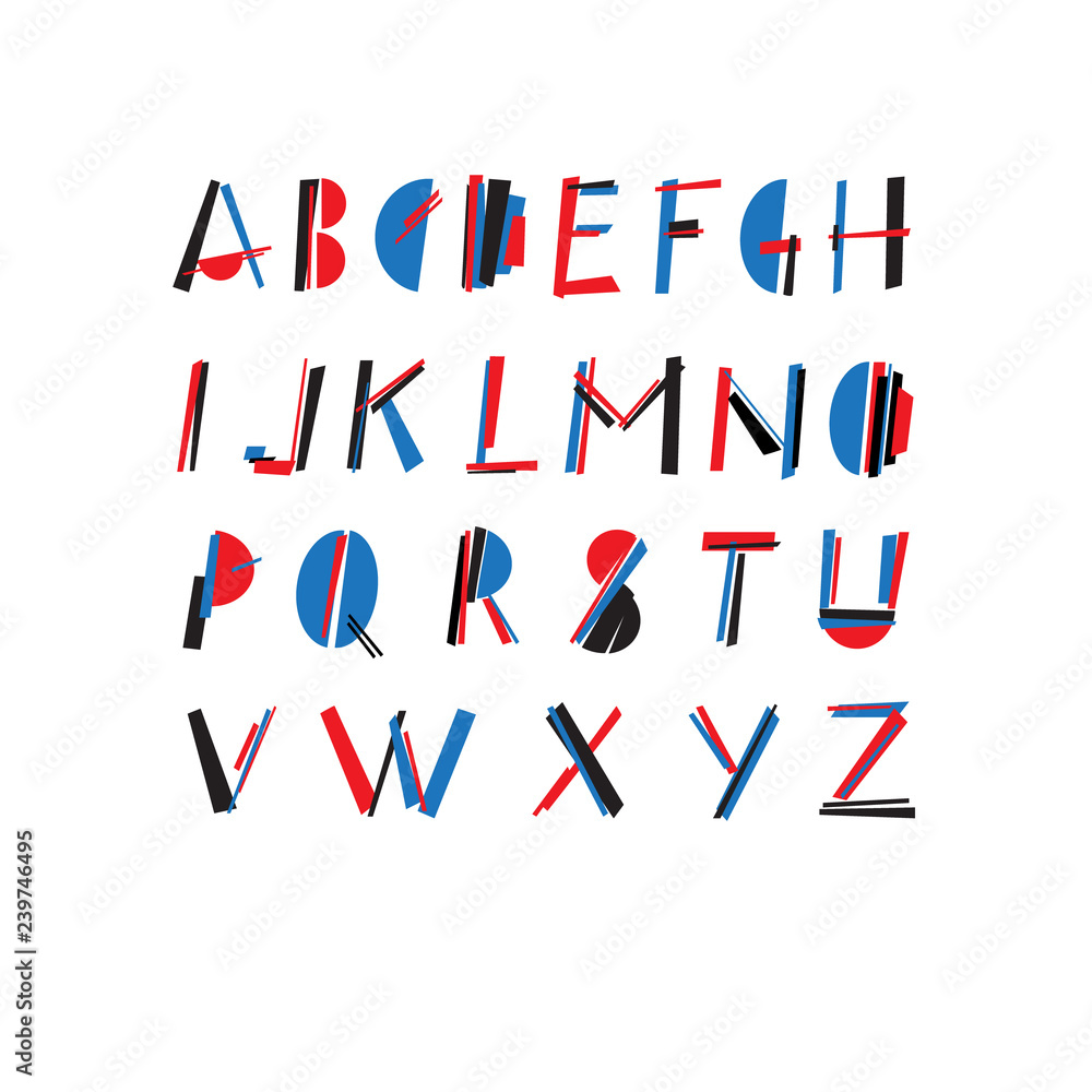 Hand drawn constructive font. Modern, design letters, display font ...