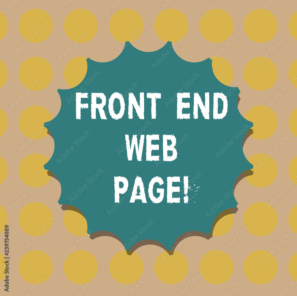 Word writing text Front End Web Page. Business concept for Converting data into graphical ...