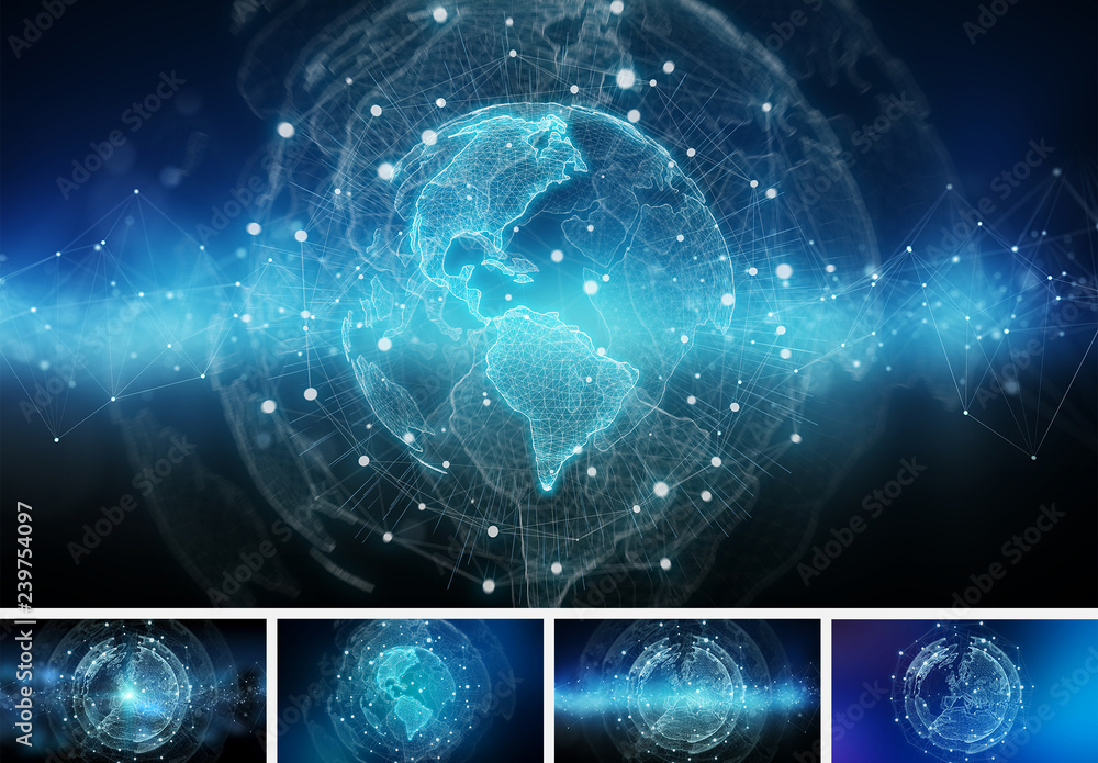 Isolated Globe and Technology Backgrounds Stock Template | Adobe Stock