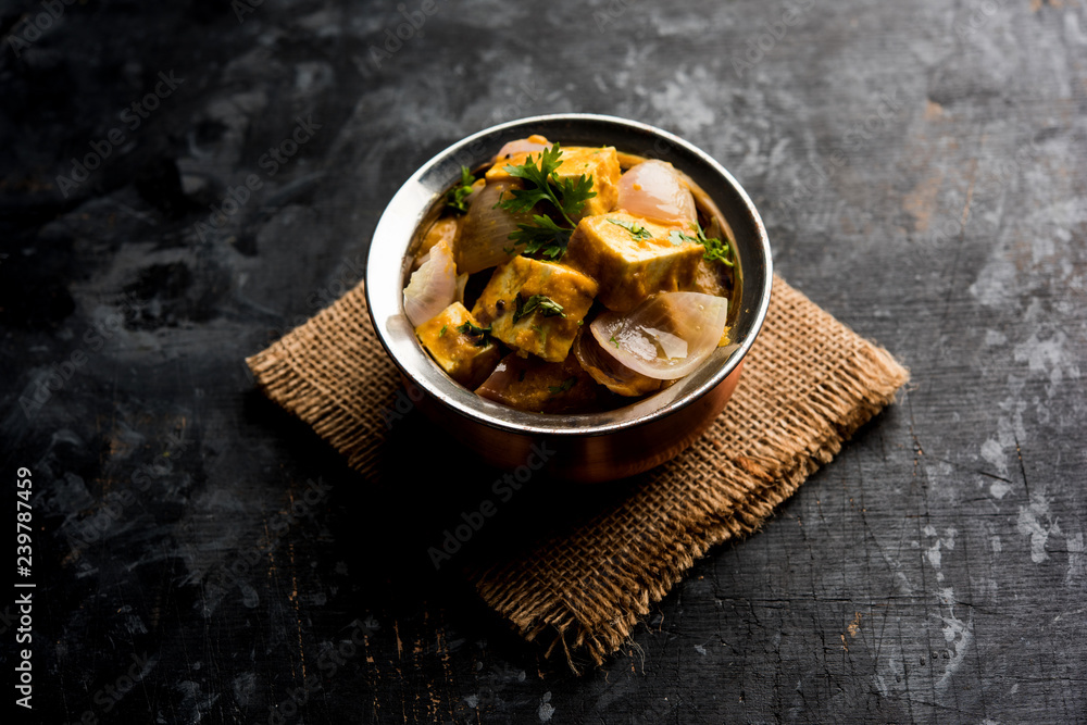 Paneer Do Pyaza is a popular punjabi vegetarian recipe using cubes of ...