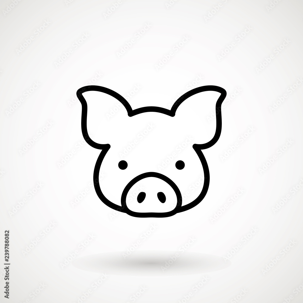 Vecteur Stock Pig line icon. logo Piglet face in outline style. Icon of ... Vecteur Stock Pig line icon. logo Piglet face in outline style. Icon of ...