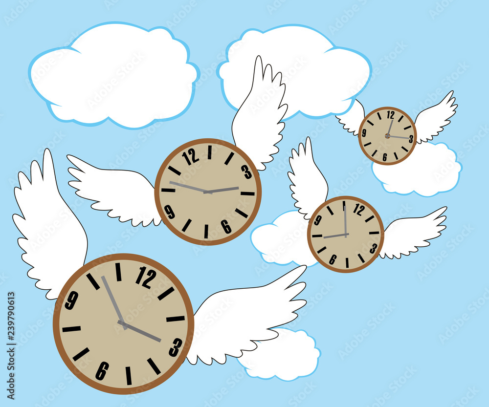 Time Flies Clock Clip Art