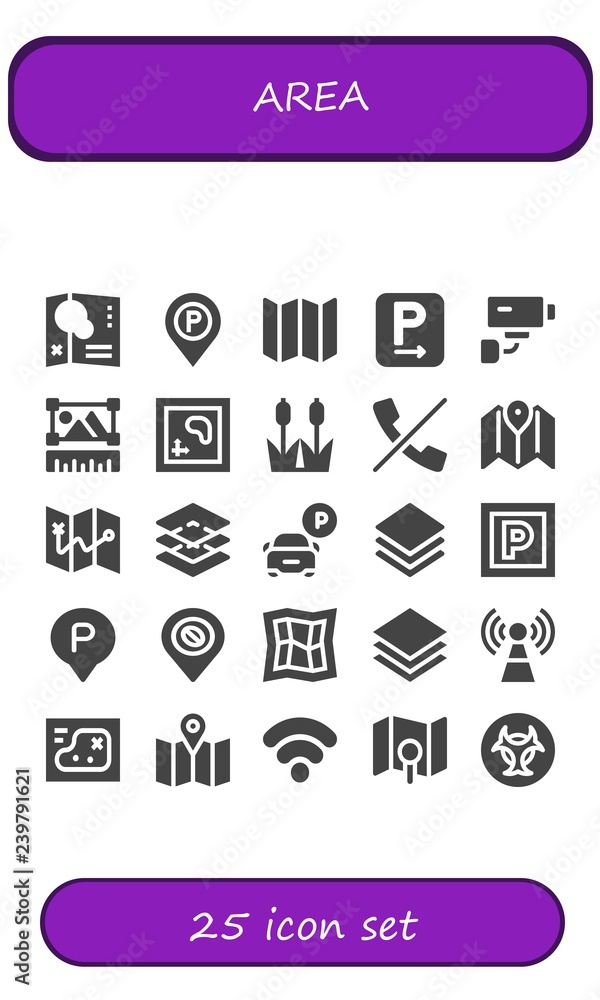 Vector icons pack of 25 filled area icons Stock Vector | Adobe Stock