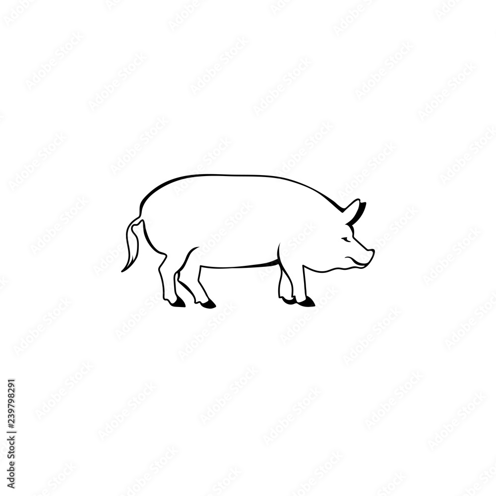 Pig Vector Black