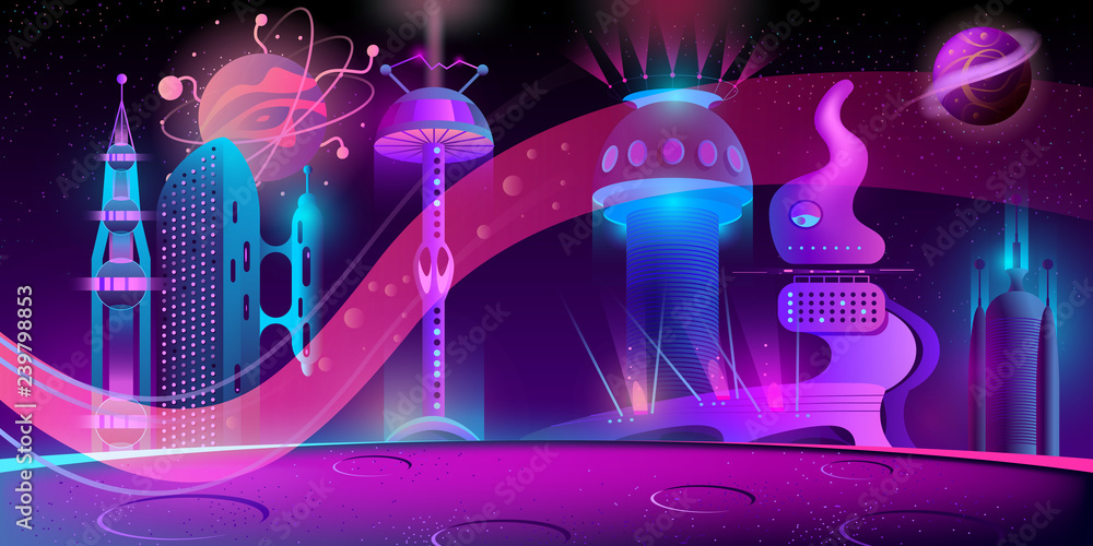 Alien Backgrounds Planet City