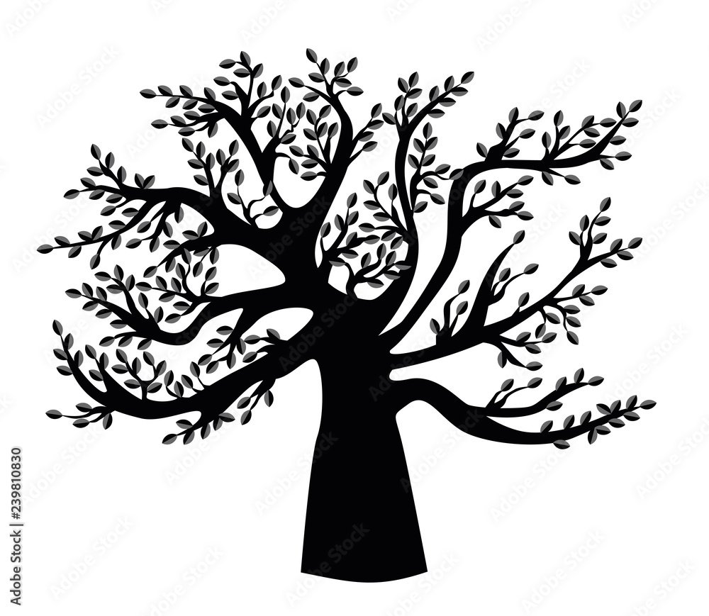 Black family Tree template. Vector illustration Stock Vector | Adobe Stock