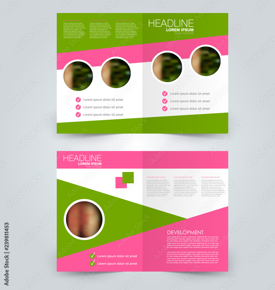 Fold brochure template. Flyer background design. Magazine or book cover ...