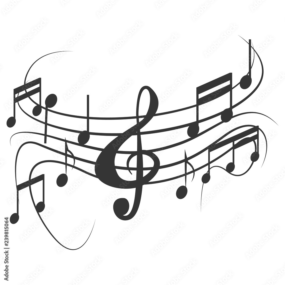 music note design on white background Stock Vector | Adobe Stock