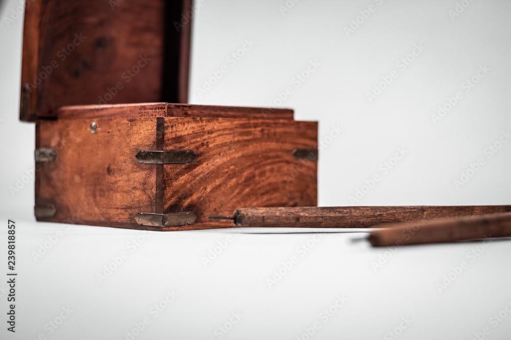 Old historical rare nautical compass and pivot tool for measuring long ...