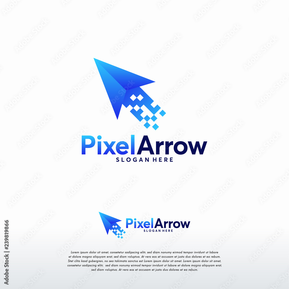 Pixel Arrow logo designs concept vector, Pixel Cursor logo designs ...