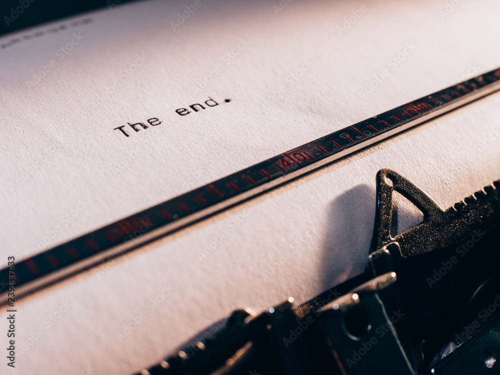 old typewriter with text 'the end' Stock Photo | Adobe Stock