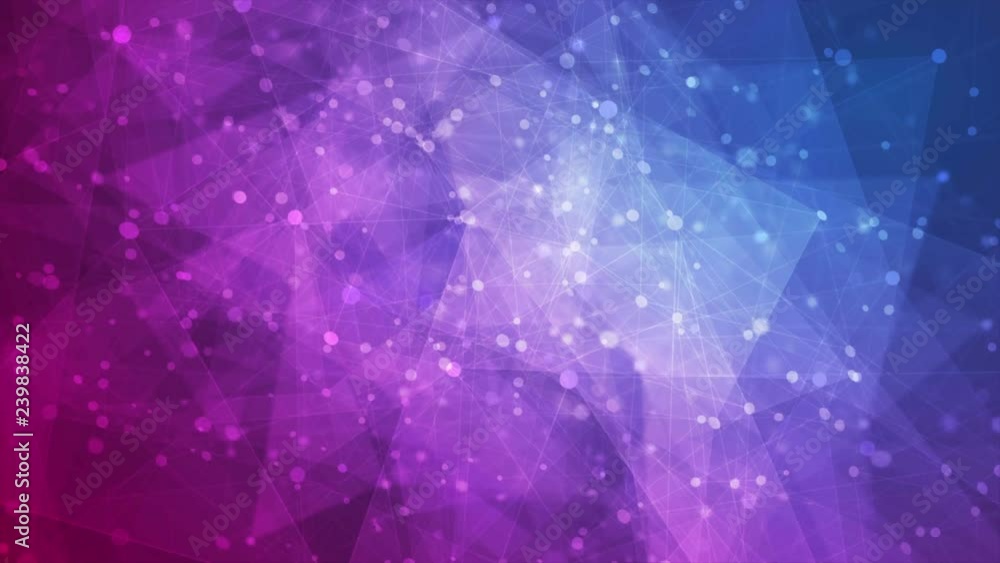 Blue and purple abstract low poly technology motion background ...