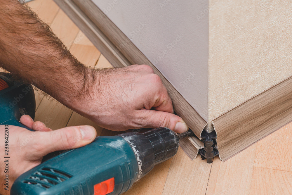 Technology of installation and installation of plastic floor plinth ...