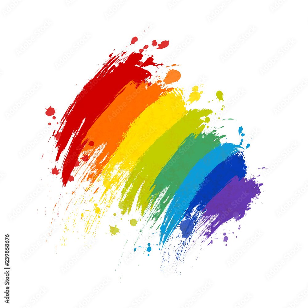 Rainbow Paint Splatter Clip Art