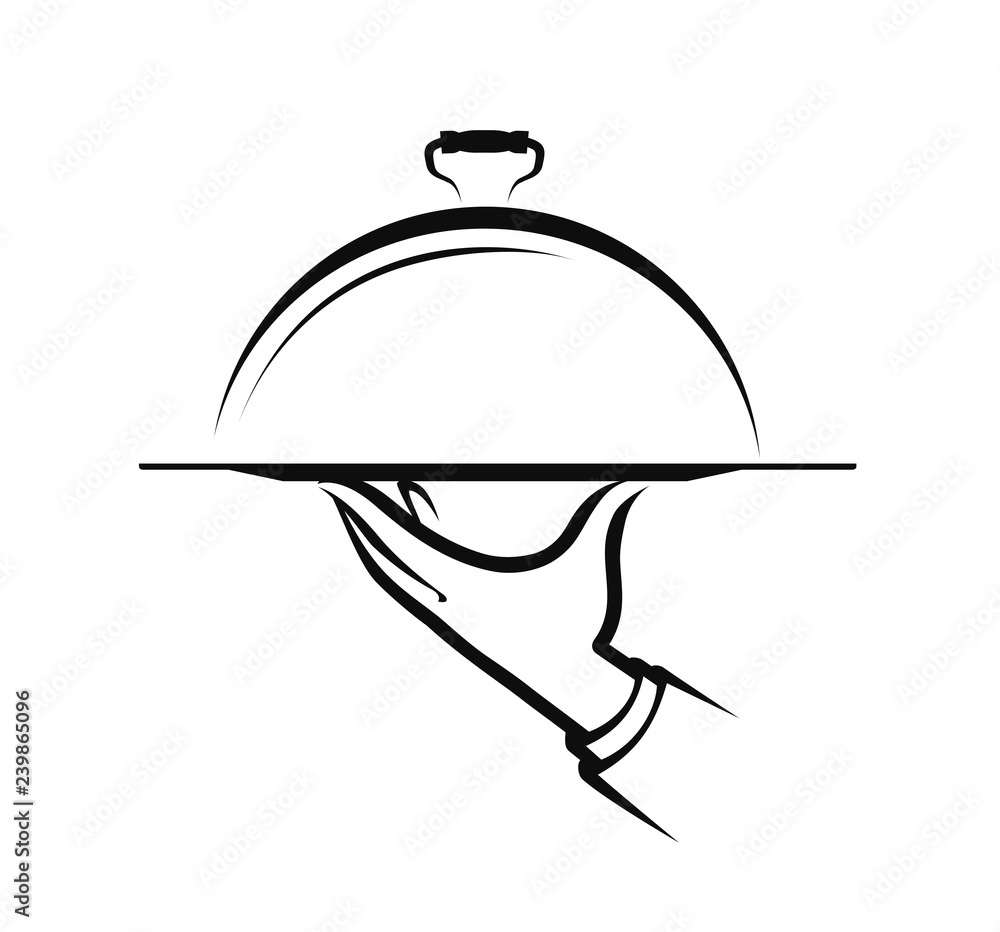 Restaurant logo or label. Menu, food service symbol. Vector ...