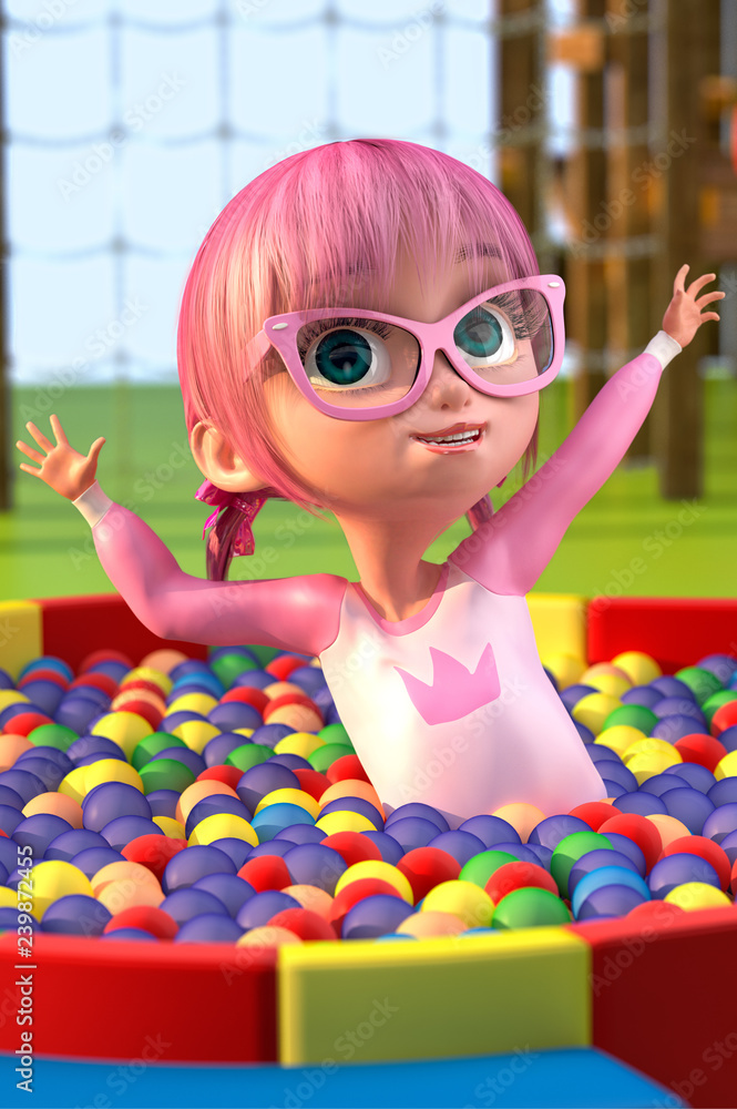 Cute Girl Cartoon Characters 3d