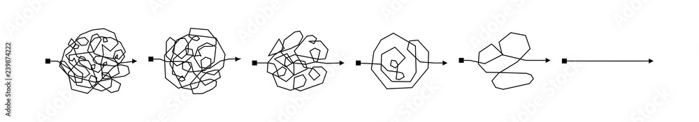 Confused complicated way as chaos or problem concept illustration Stock ...