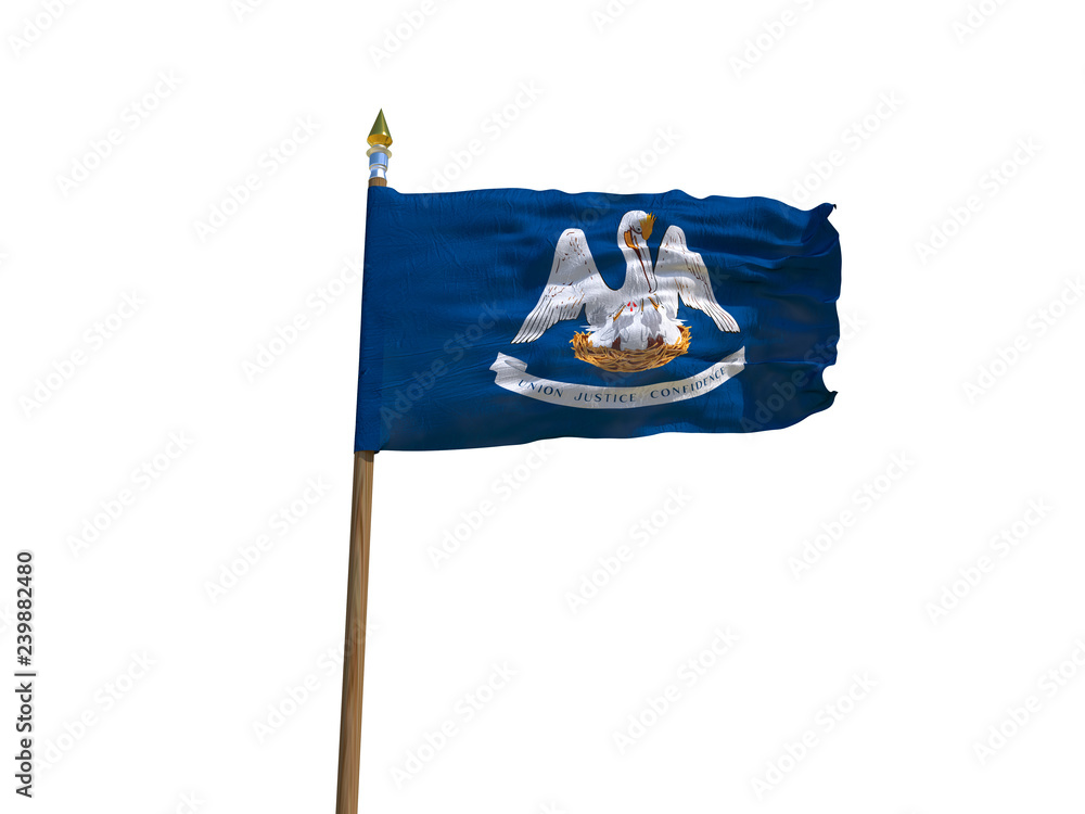 Louisiana flag USA flag Isolated Silk waving flag made transparent ...