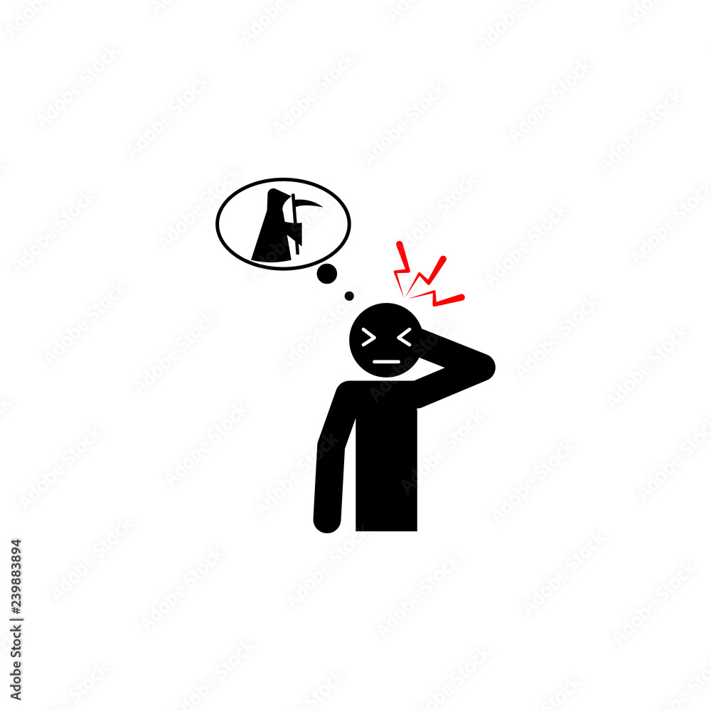 necrophobia, dead, fear icon on white background. Can be used for web ...