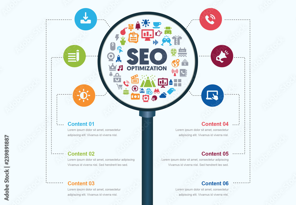 SEO Infographic Layout Stock Template | Adobe Stock