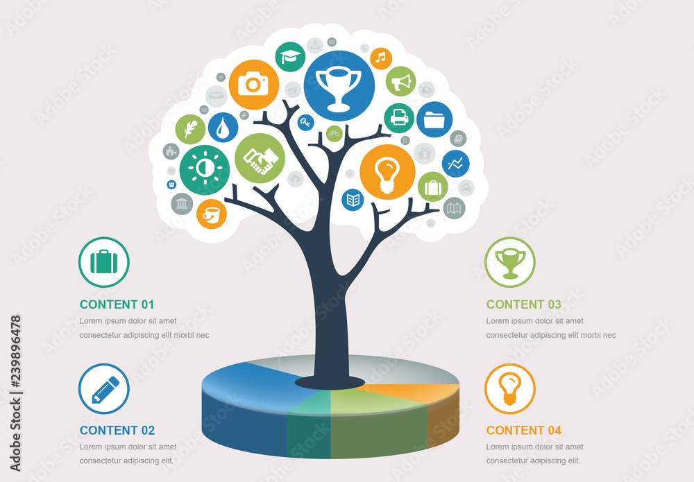 Icon Tree Infographic Layout Stock Template | Adobe Stock