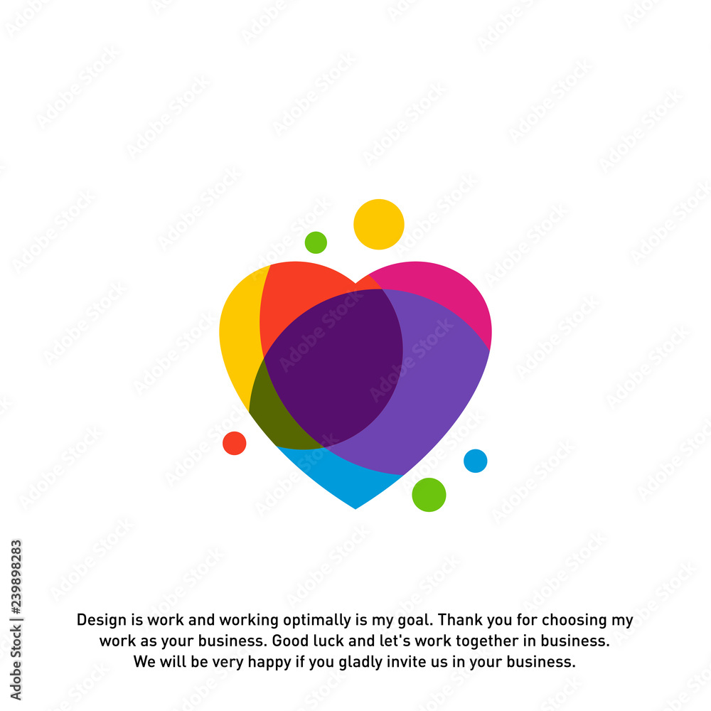 Love Heart Creative logo concepts, abstract colorful icons, elements ...