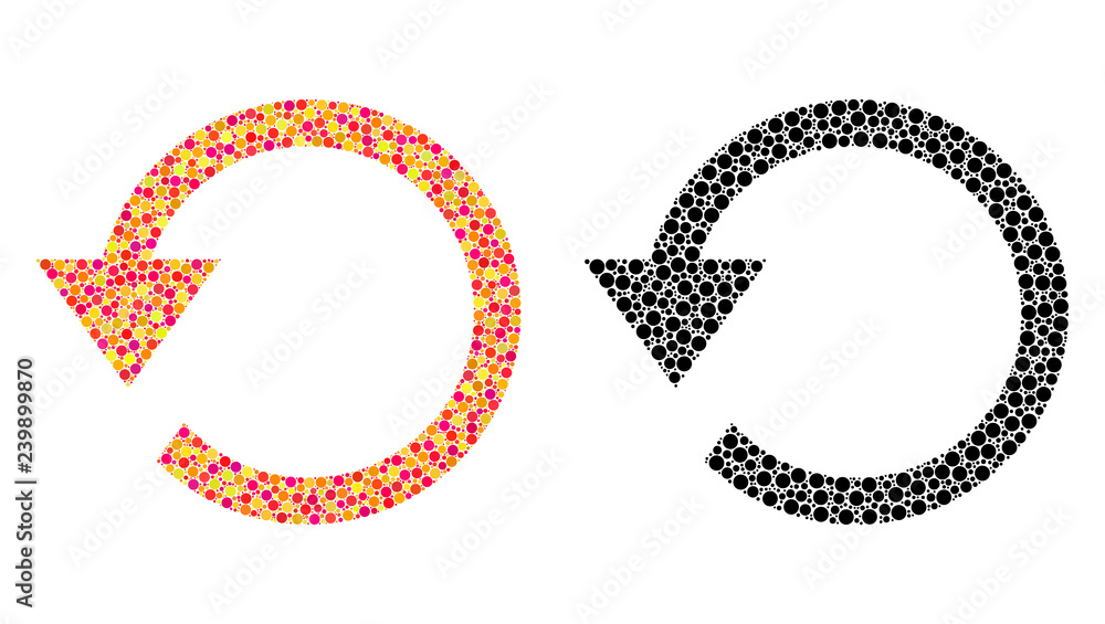 Pixel rotate ccw mosaic icons. Vector rotate ccw icons in colorful and ...