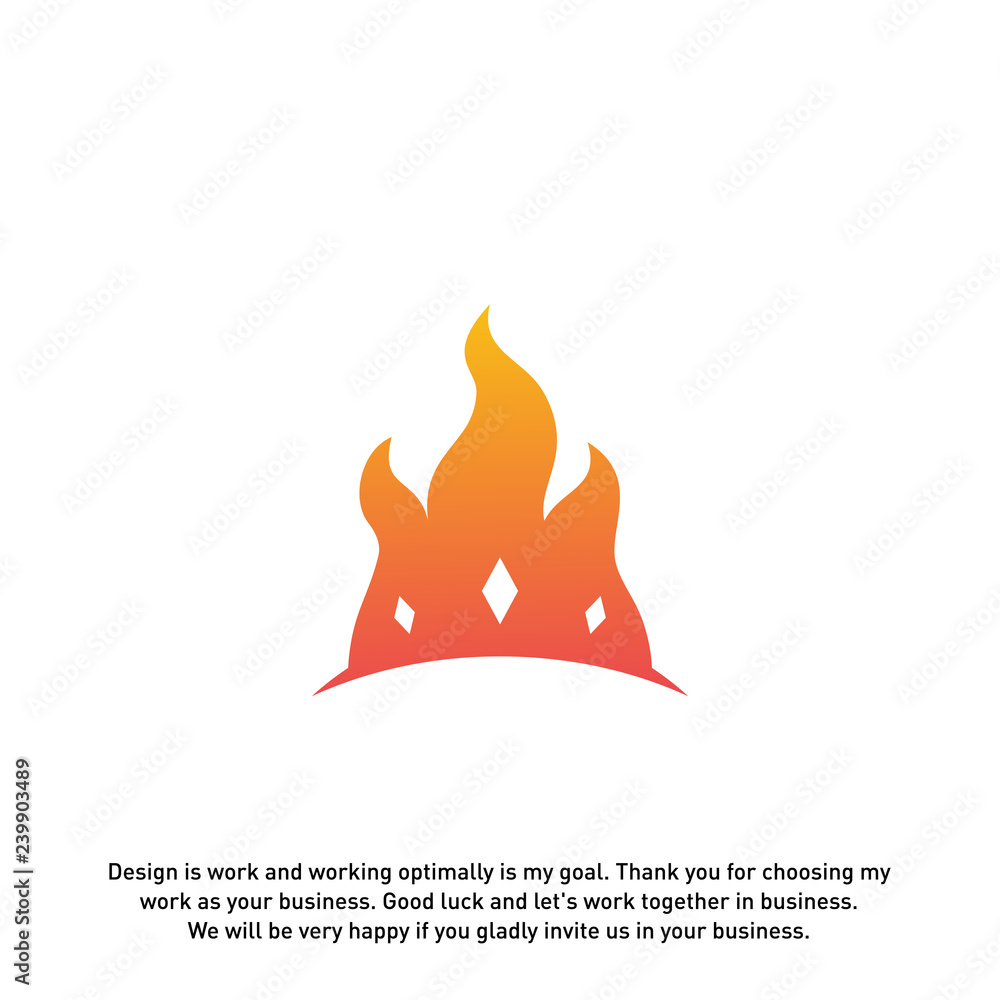 Fire Crown logo designs concept vector. Flame Crown logo template ...
