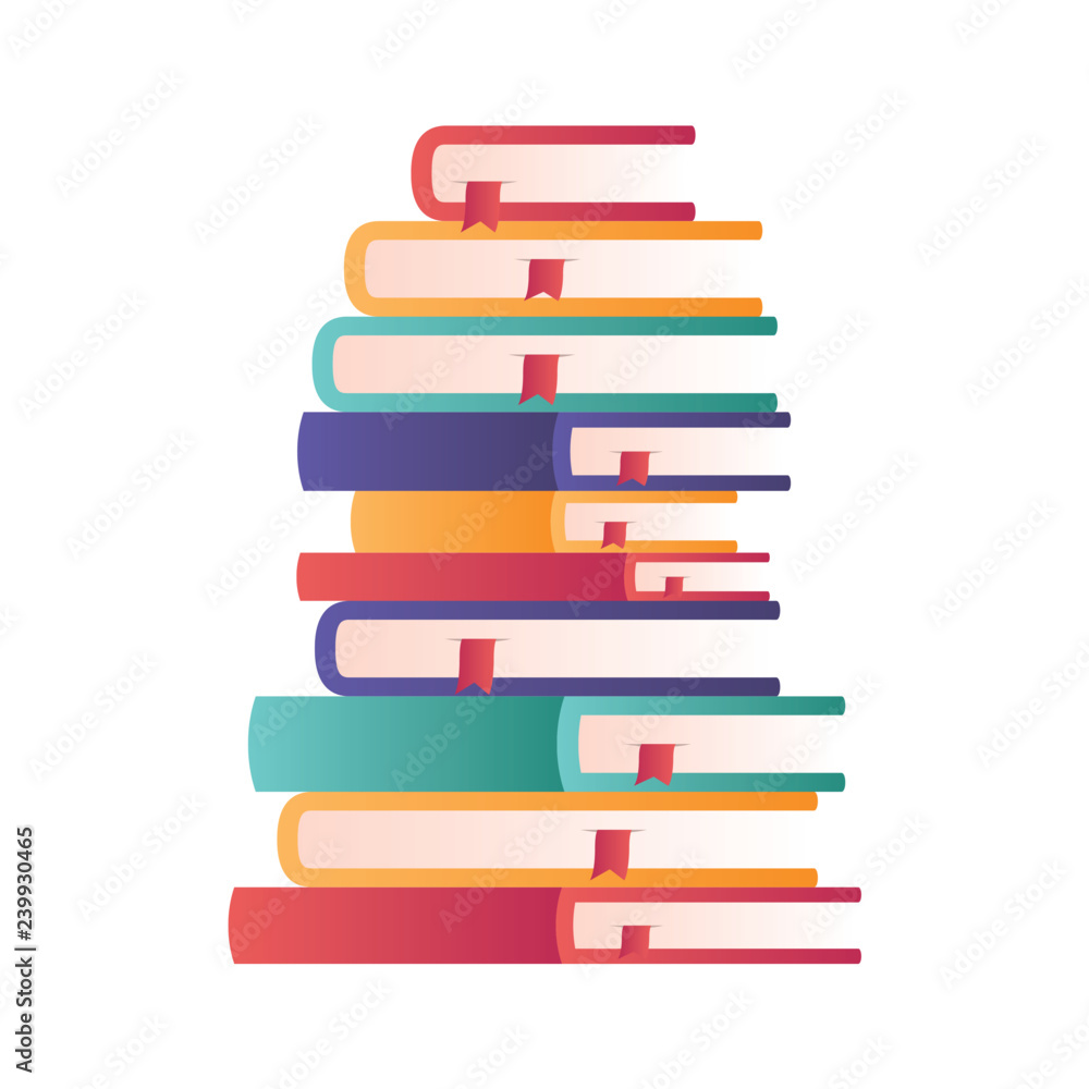 stack of books isolated icon Stock Vector | Adobe Stock
