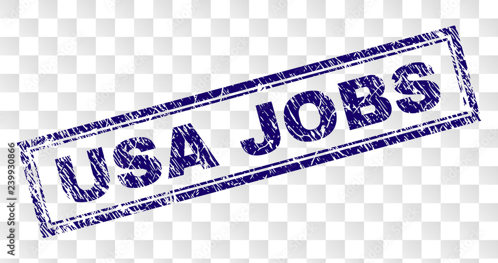 USA JOBS stamp seal print with rubber print style and double framed ...