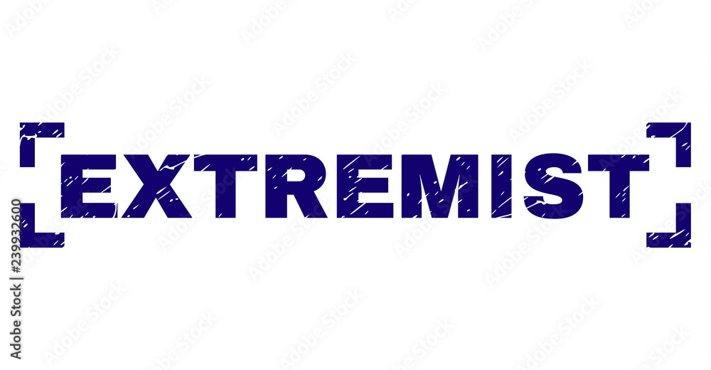 EXTREMIST tag seal print with corroded effect. Text title is placed ...