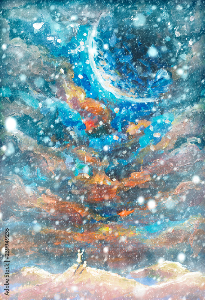 Winter Painting Art Backgrounds