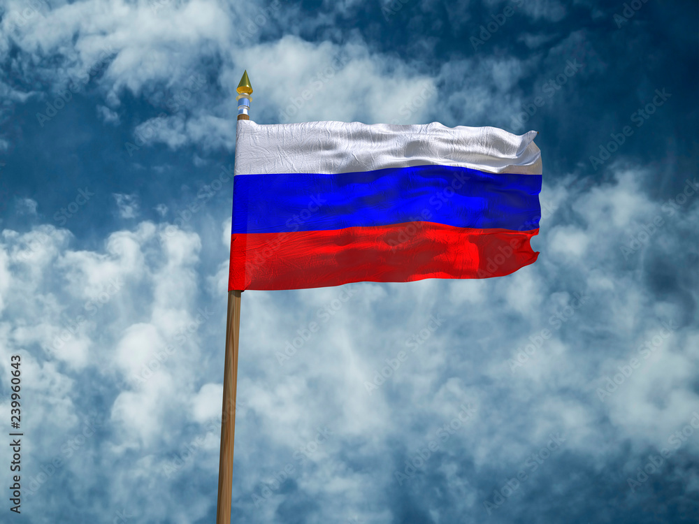 Russia flag Silk waving flag of Russia made transparent fabric with ...