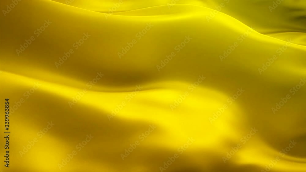 Gold Flag Wave Loop waving in wind. Realistic golden Flag background ...