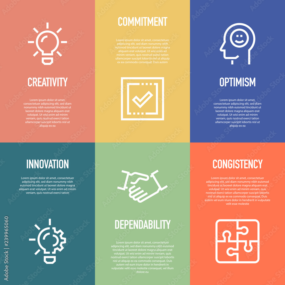 CORE VALUES FLAT ICON Stock Vector | Adobe Stock