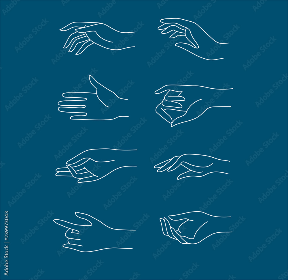 Vector icon and logo female beauty hand. Editable outline stroke size ...