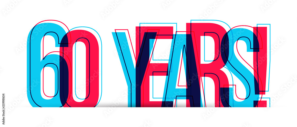 60 Years! Anniversary sign isolated on white background Stock Vector ...