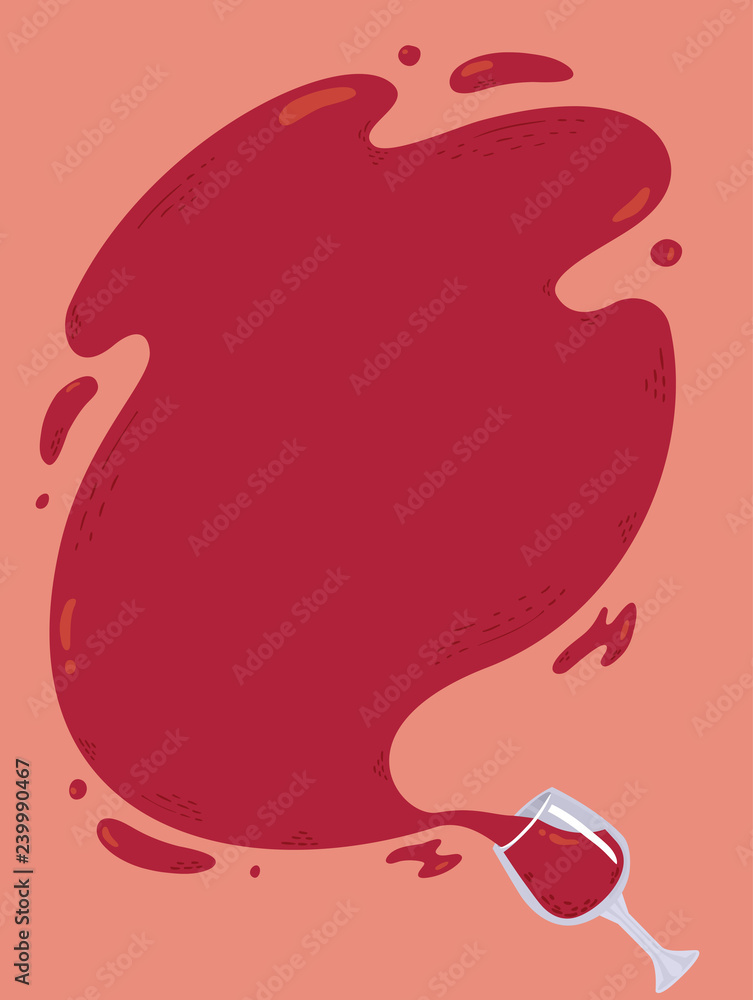 Wine Glass Spill Illustration Stock Vector | Adobe Stock