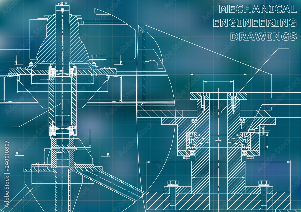 Mechanical engineering. Technical illustration. Backgrounds of ...