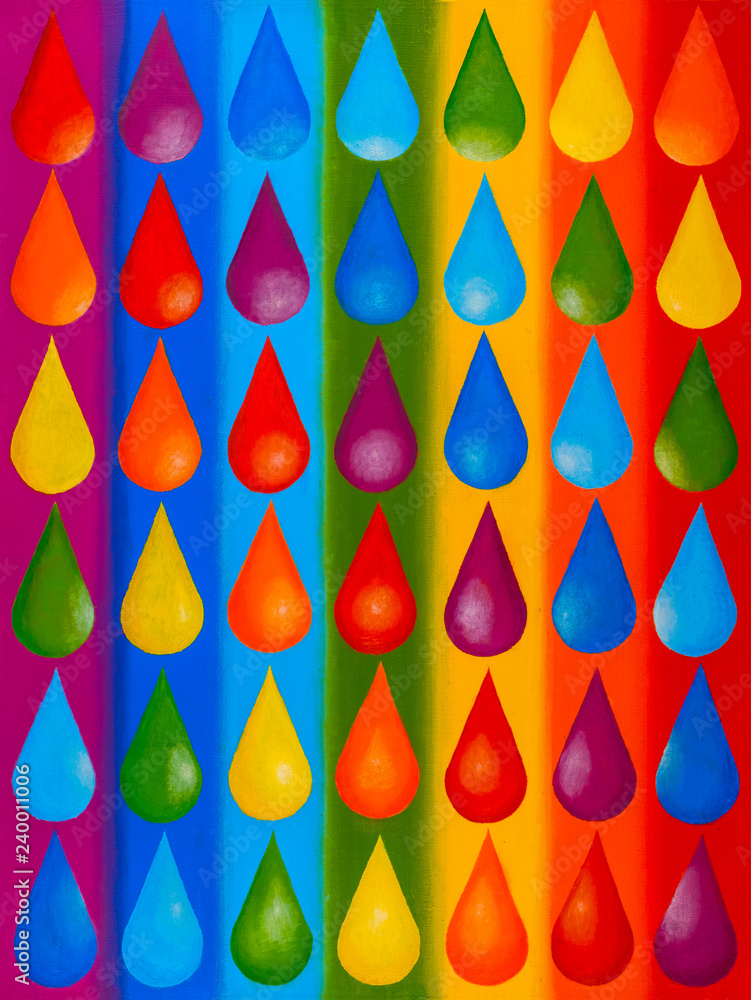 Rainbow - a natural phenomenon of the planet Earth. Raindrops overlook ...