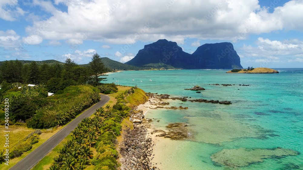 Aerial view of Lord Howe Island (World Heritage-listed paradise ...