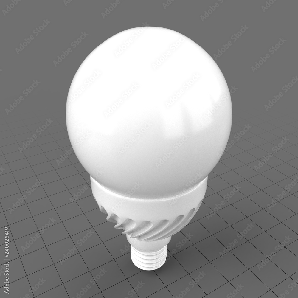 Round twisted LED bulb Stock 3D asset | Adobe Stock