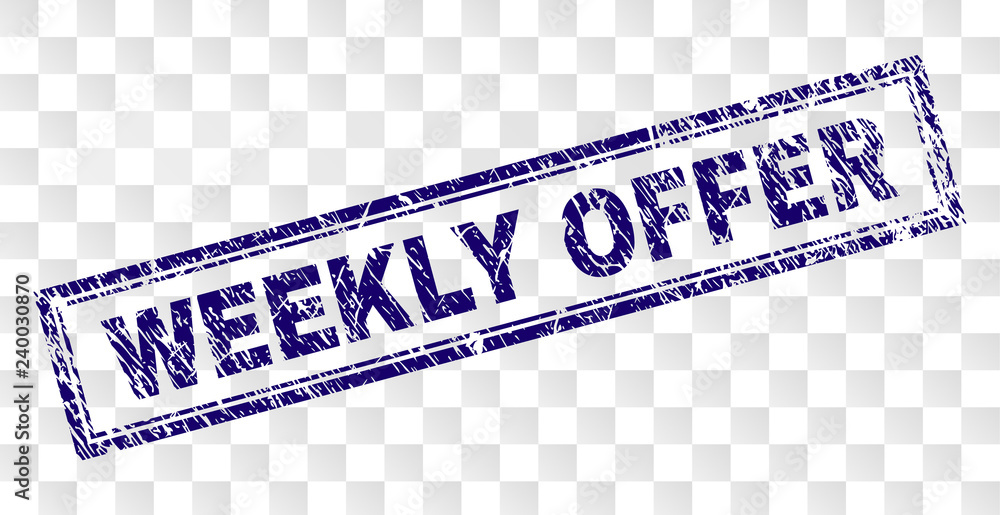 WEEKLY OFFER stamp seal print with rubber print style and double framed ...