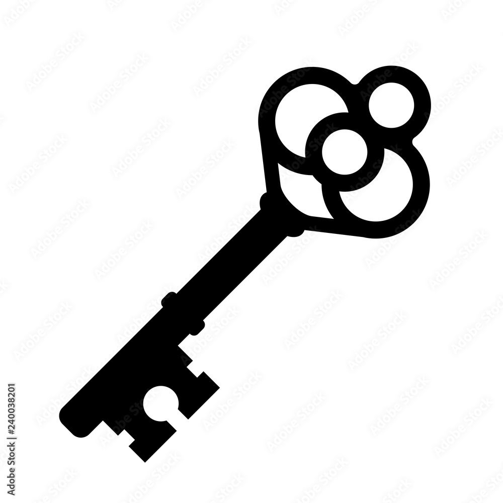 Old ornate key icon Stock Vector | Adobe Stock