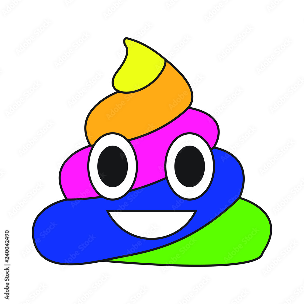 Rainbow poop emoji Stock Vector | Adobe Stock