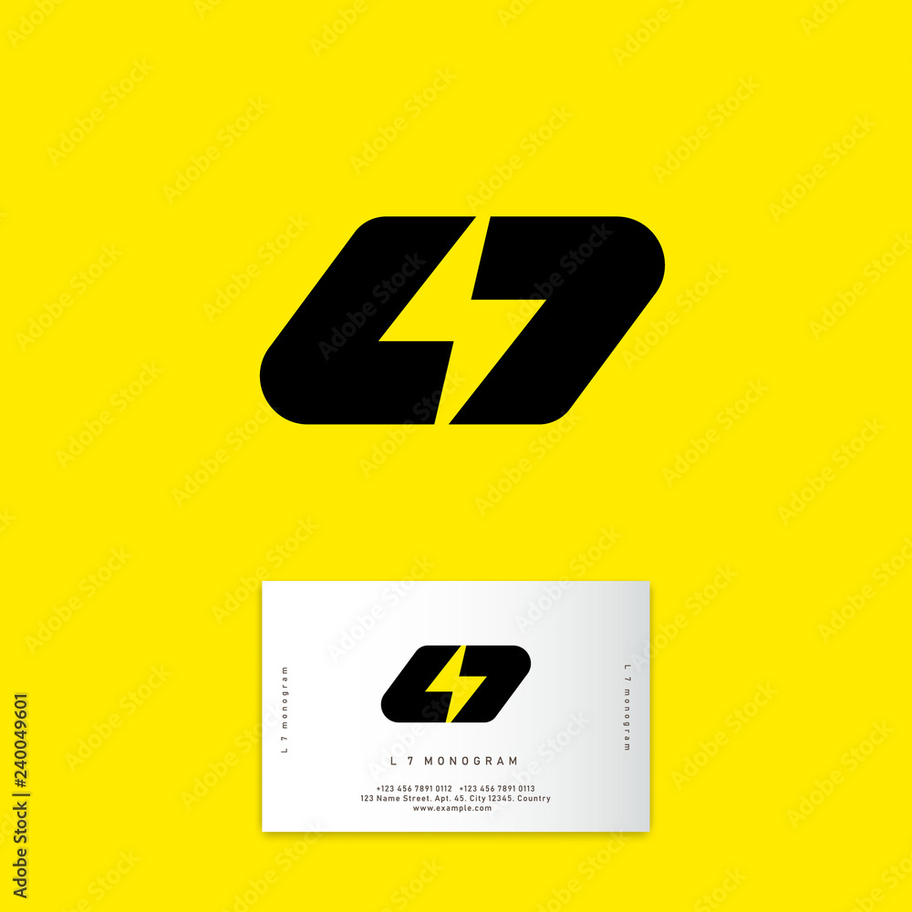 L and 7 letters. L7 monogram consist of black letters. Web, UI icon ...