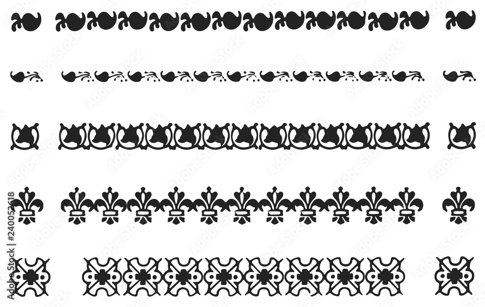 borders and divider set #vector design decoration elements Stock Vector ...