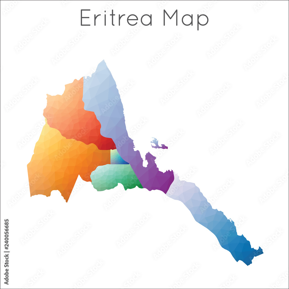 Low Poly map of Eritrea. Eritrea geometric polygonal, mosaic style map ... Low Poly map of Eritrea. Eritrea geometric polygonal, mosaic style map ...