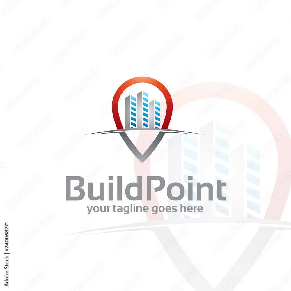 building point, maps logo, bilding logo, company, logo, centre - vector ...